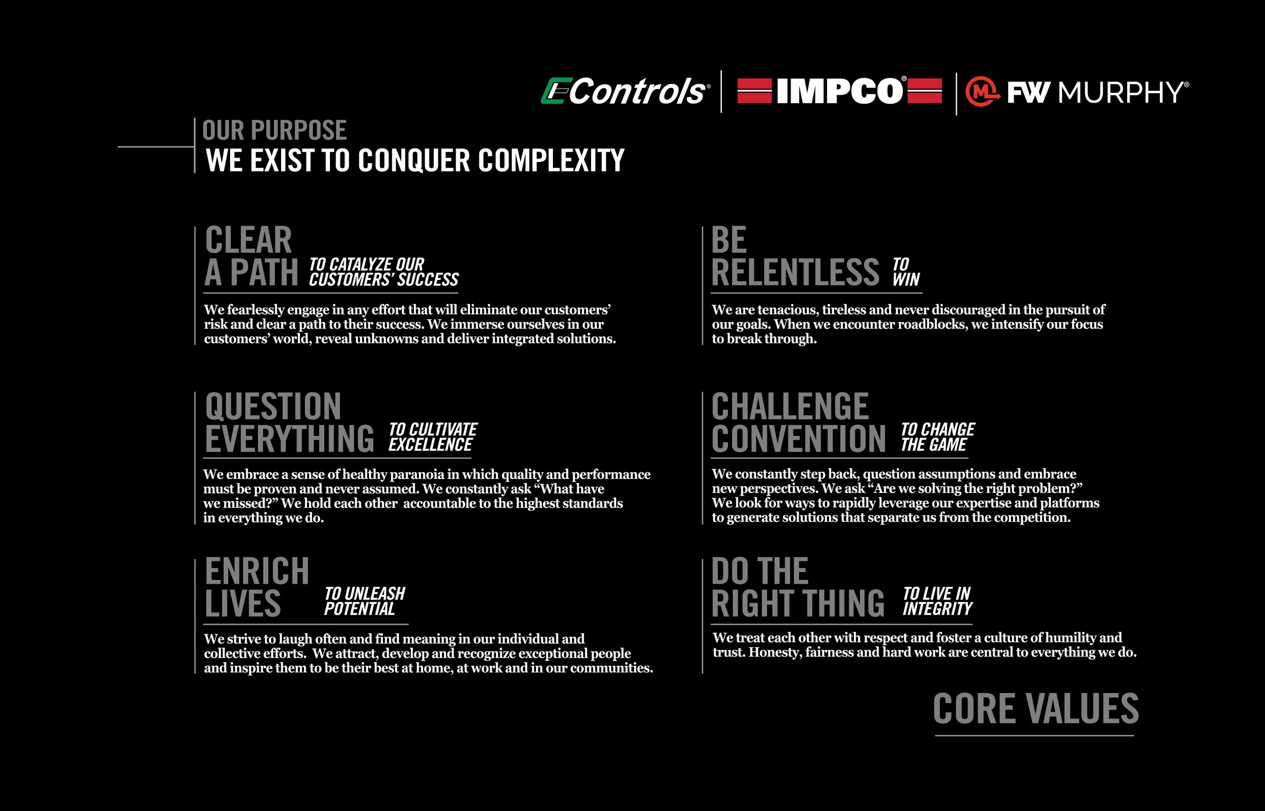 Core Values - IMPCO by EControlsIMPCO by EControls